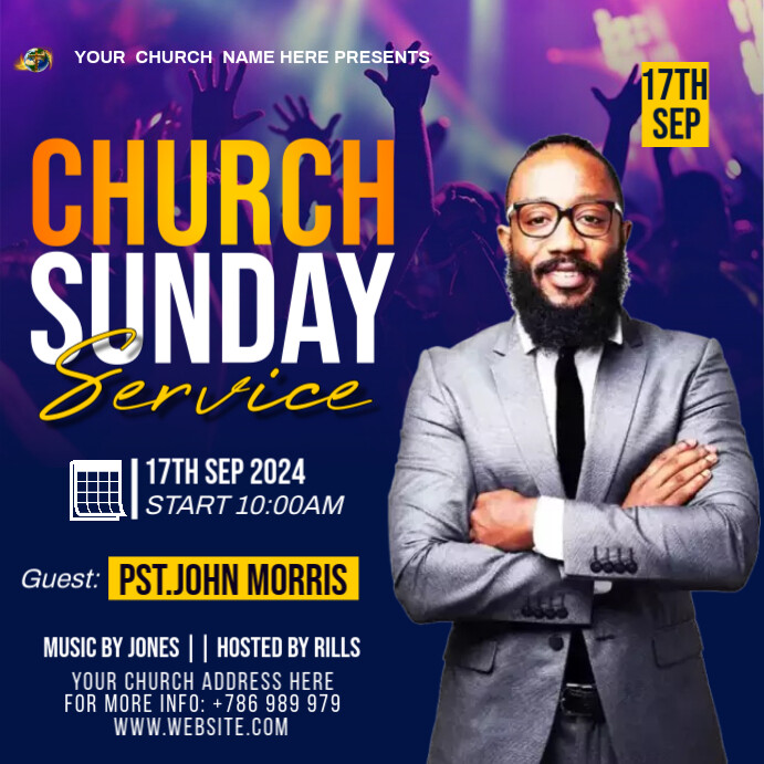 Copy of Sunday church Service | PosterMyWall