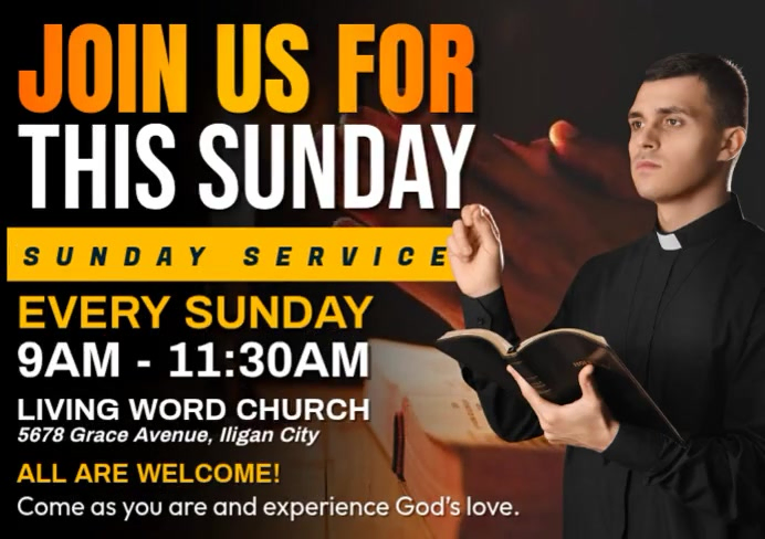 Sunday Church Service Template | PosterMyWall