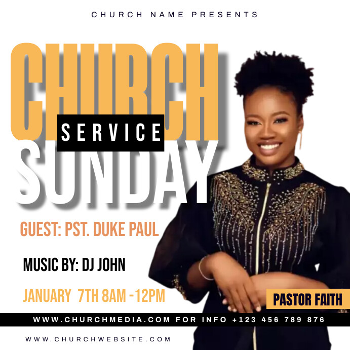 Sunday church Service Templat | PosterMyWall