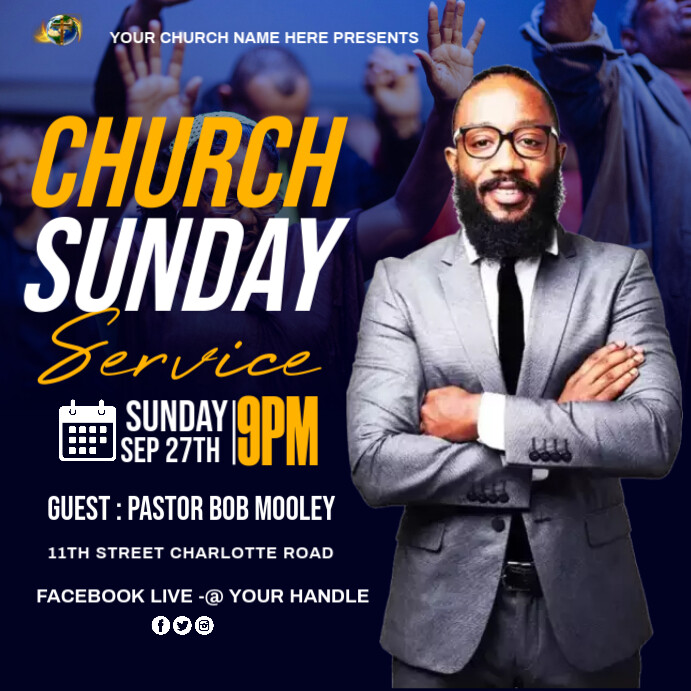 Plantilla de sunday church service | PosterMyWall