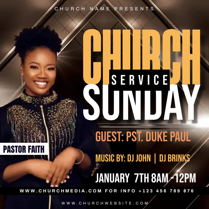 Sunday church Service Templat | PosterMyWall