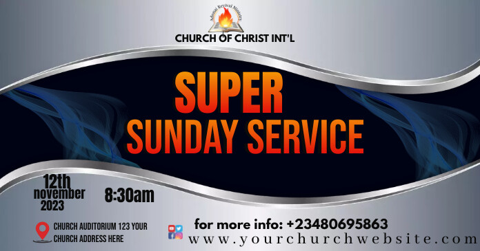 SUNDAY CHURCH SERVICE Template | PosterMyWall