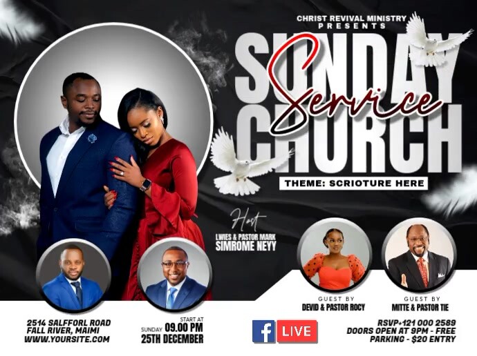 SUNDAY CHURCH SERVICE Template | PosterMyWall