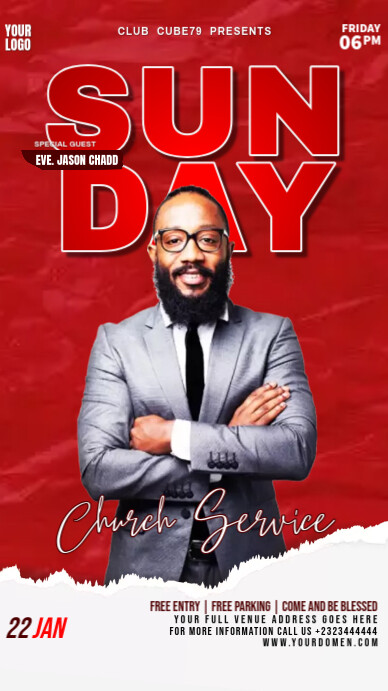 Copy of Sunday church service | PosterMyWall