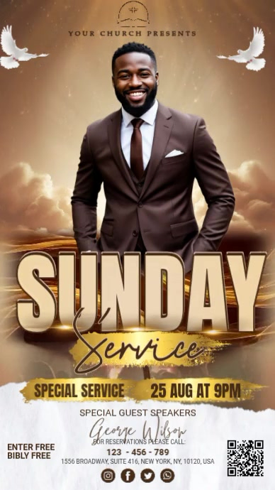 Sunday Church Service Template | PosterMyWall