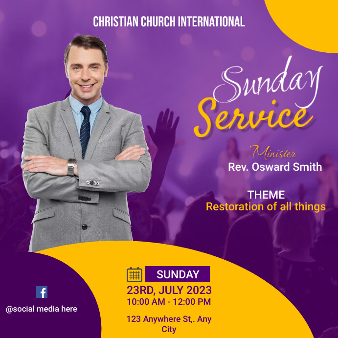 Sunday Church Service Poster Template | PosterMyWall
