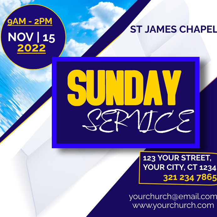 Sunday Church Service template | PosterMyWall