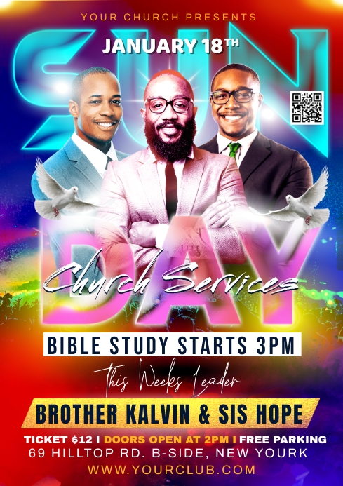 Sunday Church Worship Flyer Template | PosterMyWall