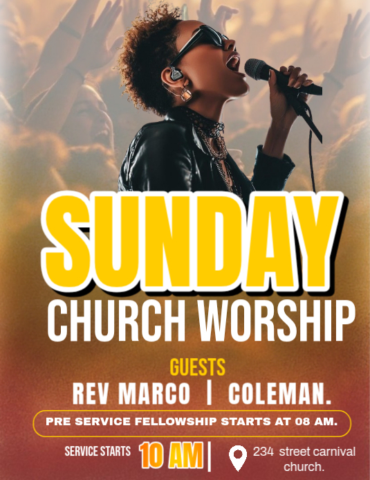 Modèle sunday church worship posters | PosterMyWall