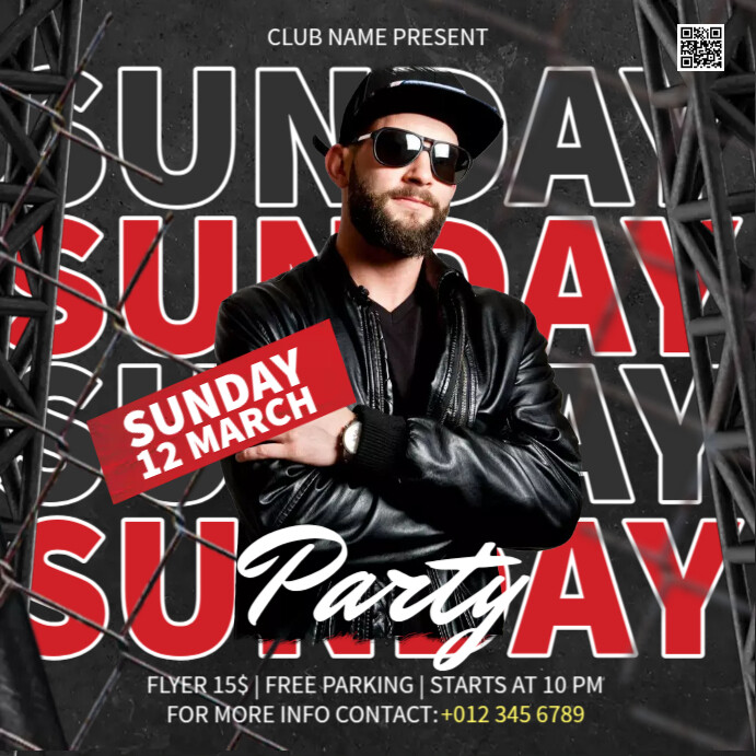Sunday Club Party Template | PosterMyWall