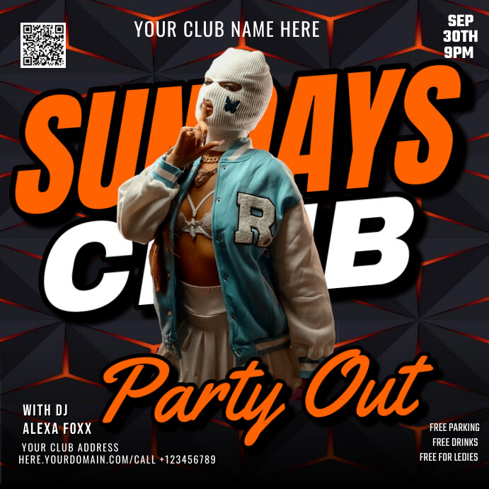 SUNDAY CLUB PARTY Template | PosterMyWall