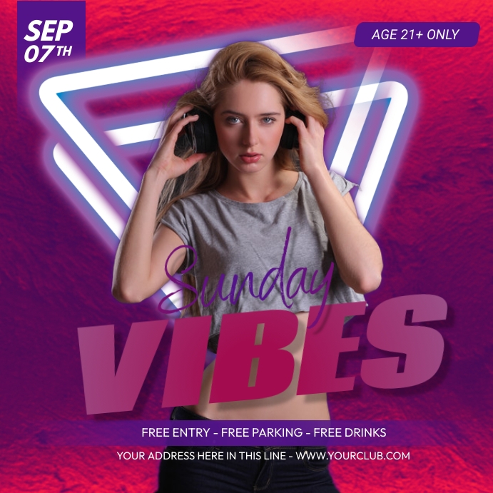 Sunday Club Party Template | PosterMyWall