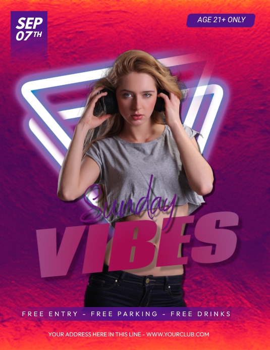 Sunday Club Party Flyers Templat | PosterMyWall