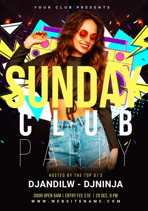 Plantilla de Sunday Club Party Poster | PosterMyWall
