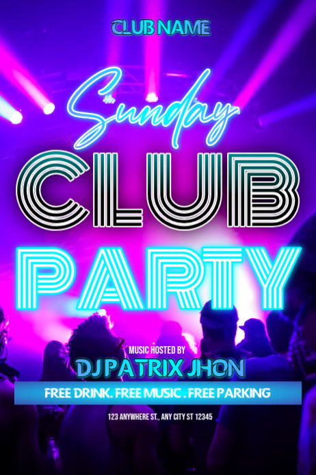 Sunday club party poster Template | PosterMyWall