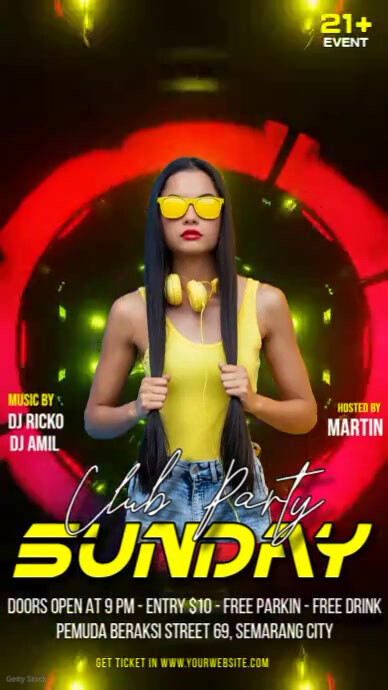 Plantilla de Sunday Club Party Video | PosterMyWall