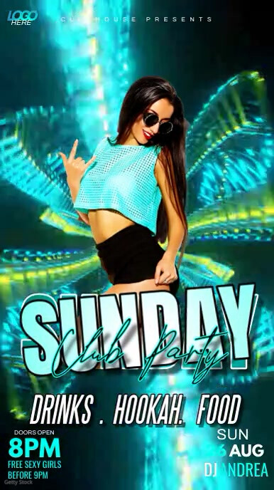 Sunday Club Party Video Template | PosterMyWall