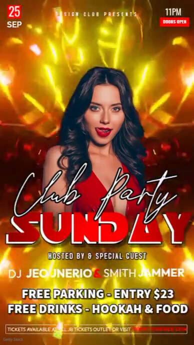 Sunday Club Party Video Template | PosterMyWall