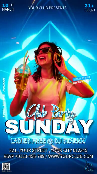 Plantilla de Sunday Club Party Video | PosterMyWall