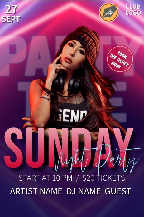 Sunday Club Poster Templat | PosterMyWall