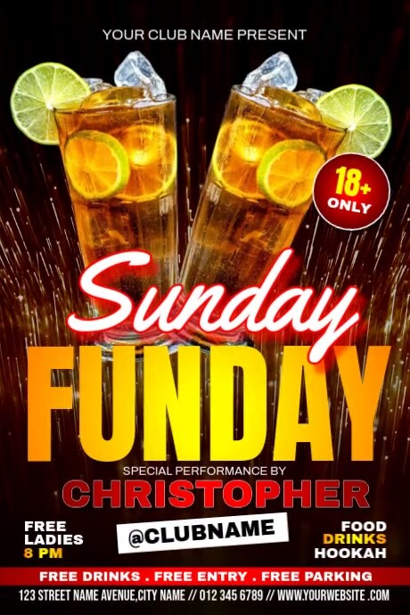 Sunday Cocktail Ads Template | PosterMyWall
