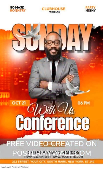 SUNDAY CONFERENCE Template | PosterMyWall