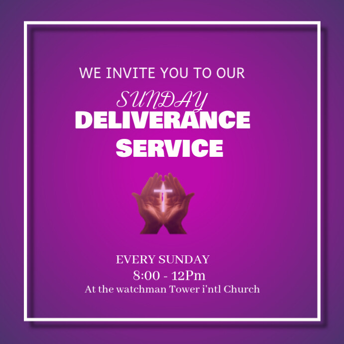 Sunday deliverance service Template | PosterMyWall