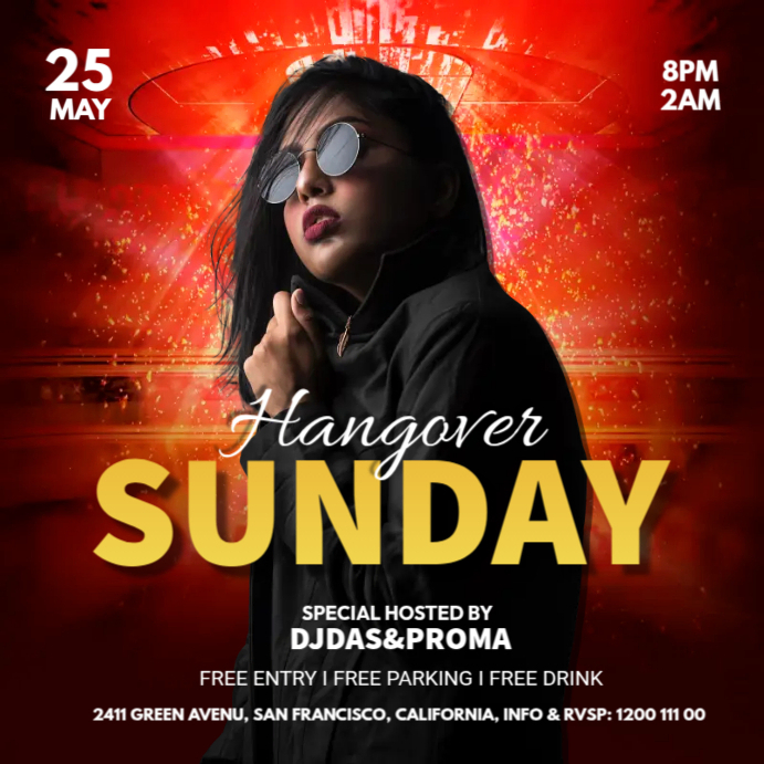 Sunday Disco Party Ads Template | PosterMyWall