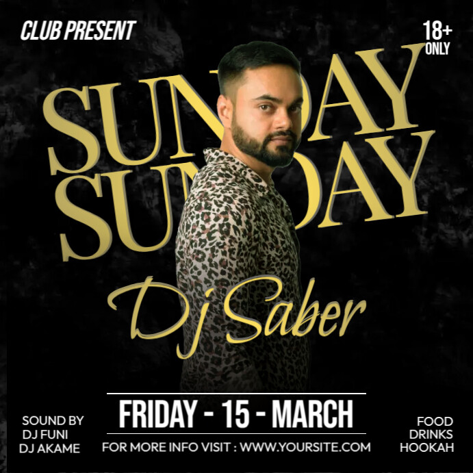 Sunday Disco Party Ads Template | PosterMyWall
