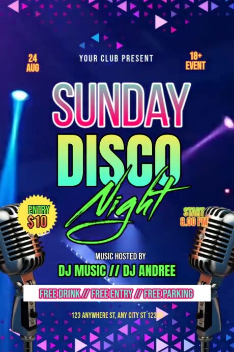Copy of Sunday disco party | PosterMyWall