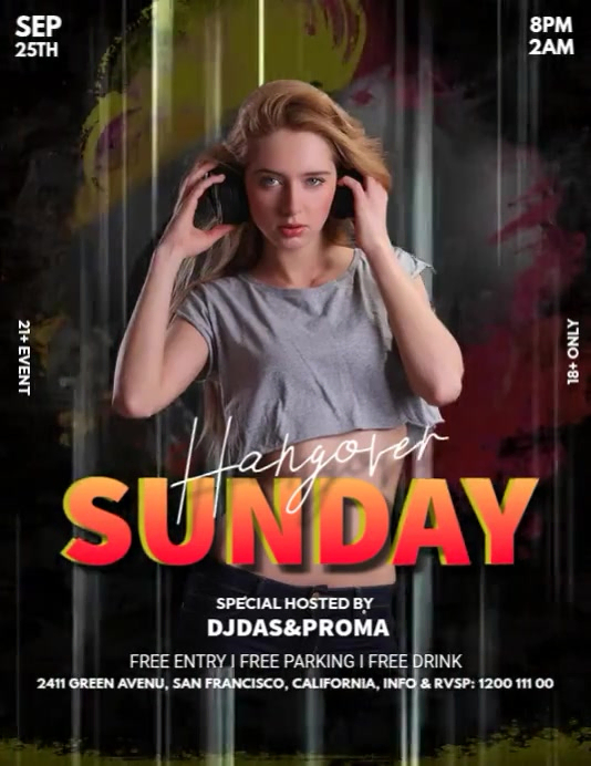 Sunday Disco Video Template | PosterMyWall