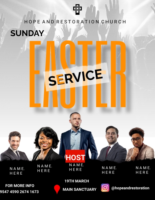 Sunday easter service Template | PosterMyWall