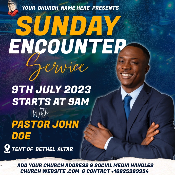 Plantilla de sunday encounter service | PosterMyWall