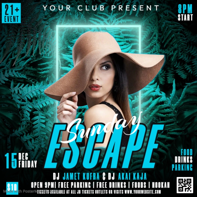 Sunday Escape Party Template | PosterMyWall