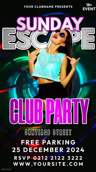 Sunday Escape Party Video Templat | PosterMyWall