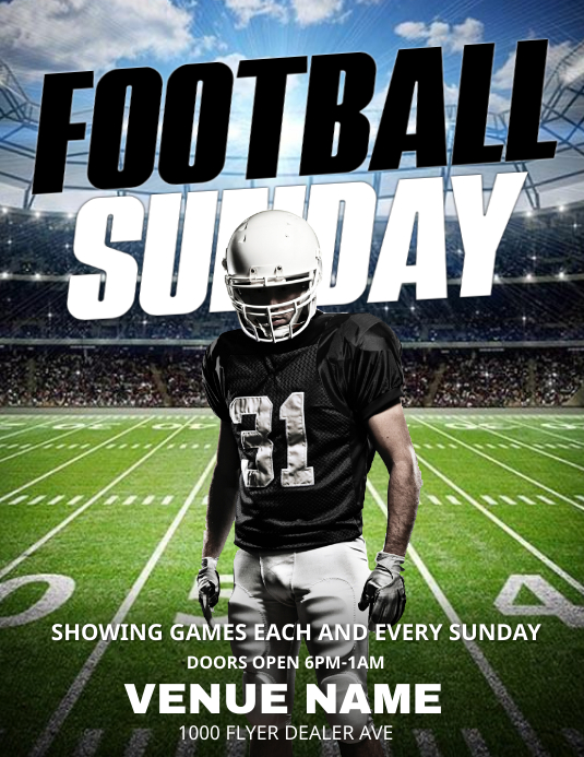 SUNDAY FOOTBALL Template | PosterMyWall