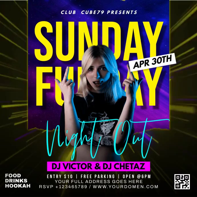 Sunday funday Night out Template | PosterMyWall