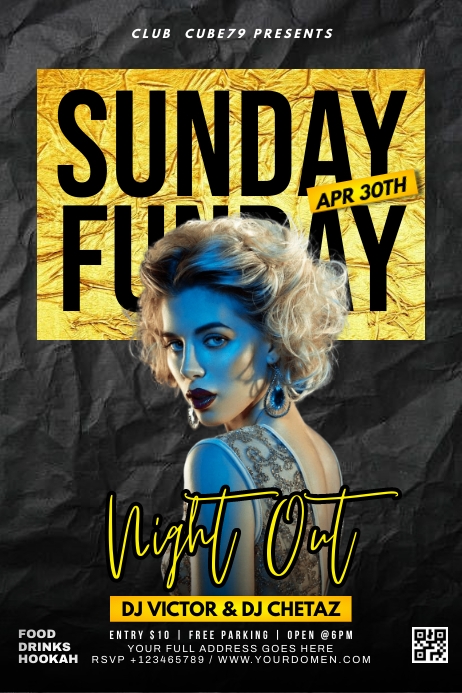 Sunday funday Night out Template | PosterMyWall