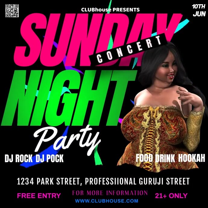 sunday funday night sexy party Template | PosterMyWall