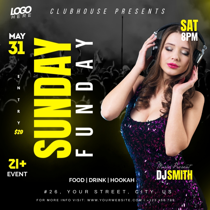 Sunday Funday Party Template | PosterMyWall