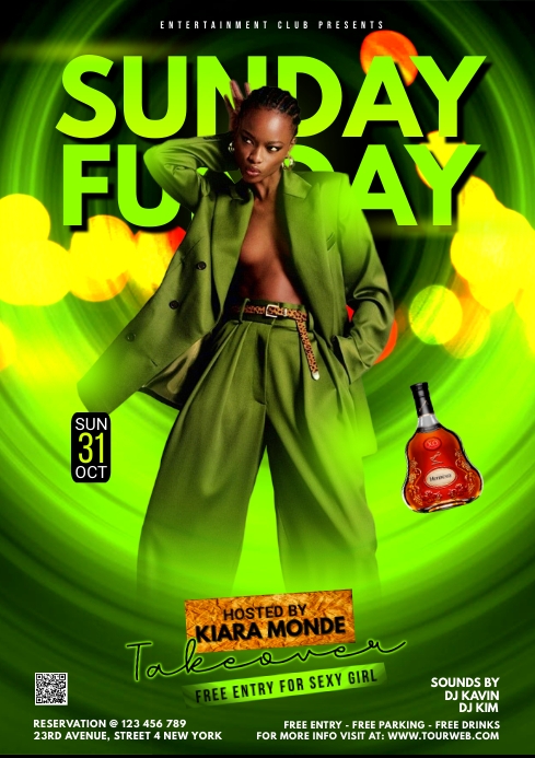 SUNDAY FUNDAY PARTY Template | PosterMyWall