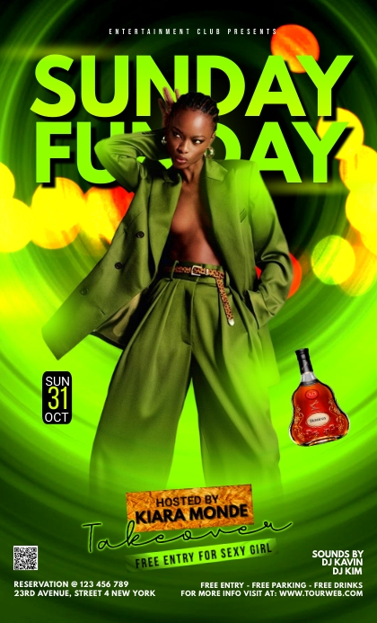 SUNDAY FUNDAY PARTY Template | PosterMyWall