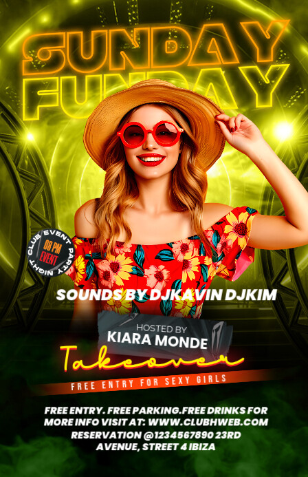 sunday funday party Template | PosterMyWall