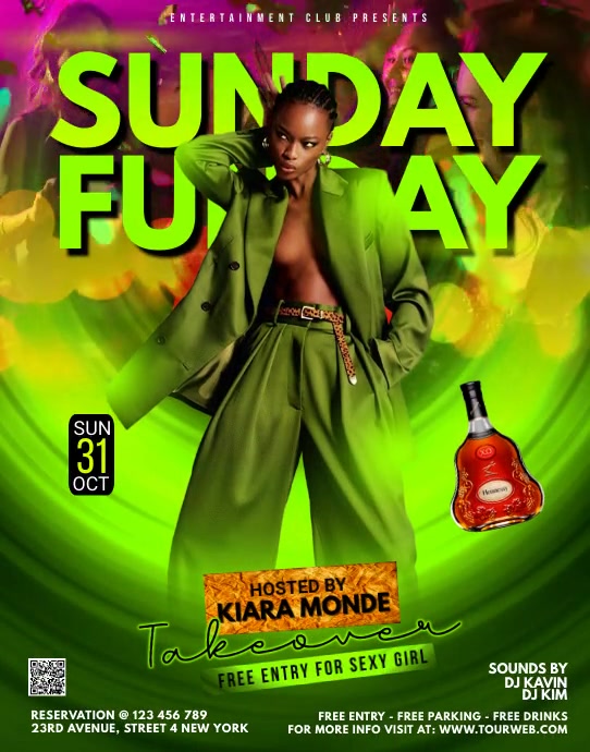SUNDAY FUNDAY PARTY Template | PosterMyWall