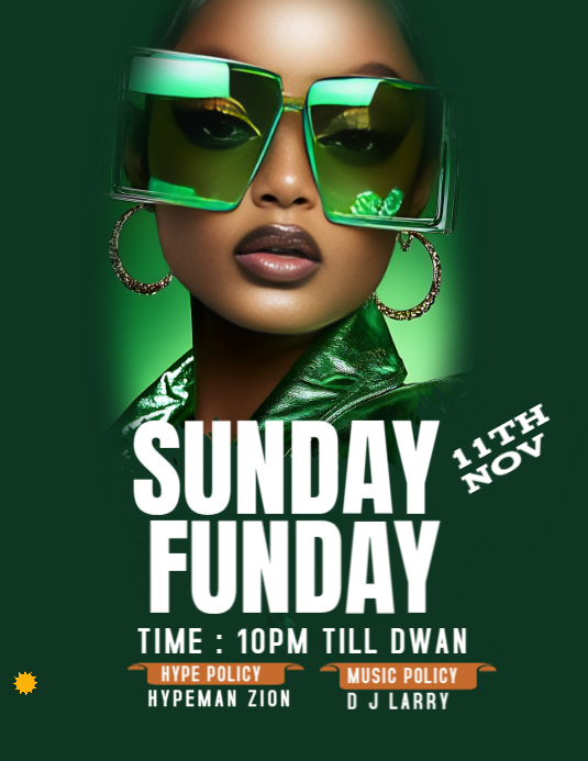 Sunday funday party flyer design Template | PosterMyWall