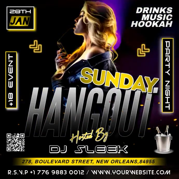 SUNDAY HANGOUT PARTY FLYER POSTER Template | PosterMyWall