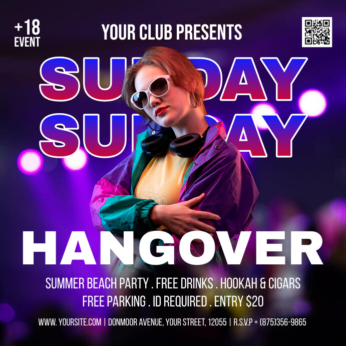 Modèle Sunday Hangover Ads | PosterMyWall