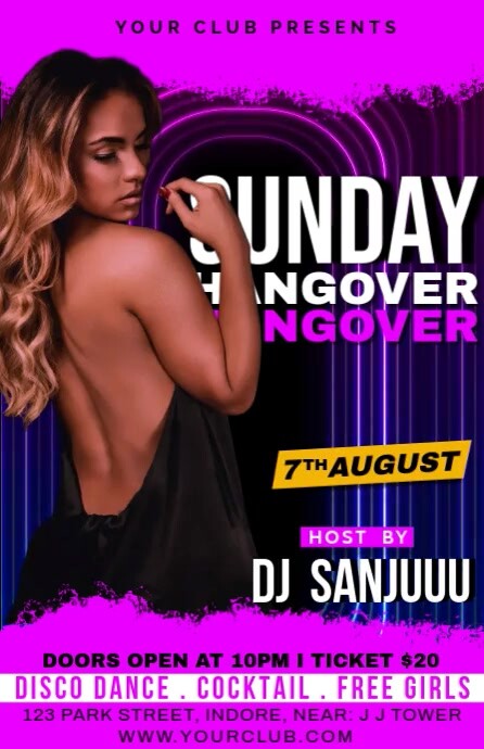 Modèle SUNDAY HANGOVER | PosterMyWall