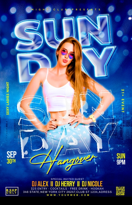 SUNDAY HANGOVER Template | PosterMyWall