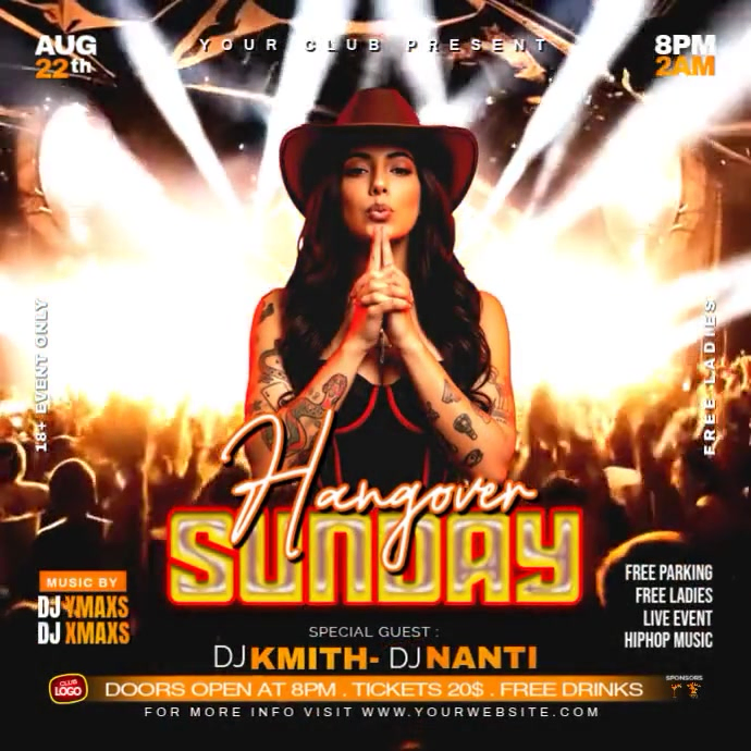 Sunday Hangover Ladies Night Party Template | PosterMyWall
